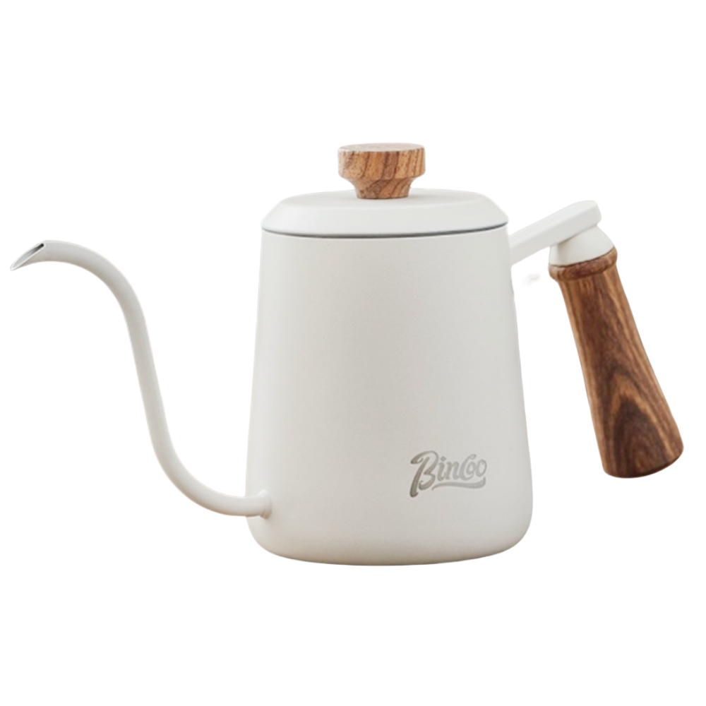 304 Stainless Steel Wood Handle Pour Over Coffee Drip Pot with Lid ...